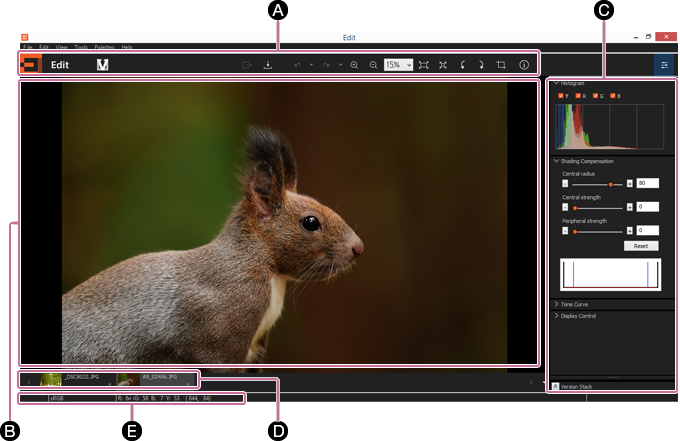Edit 窗口 | 如何使用 | Imaging Edge Desktop | Sony