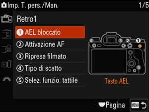 Impostazione del menu Funzioni e del tasto personalizzato | Guida alla ...